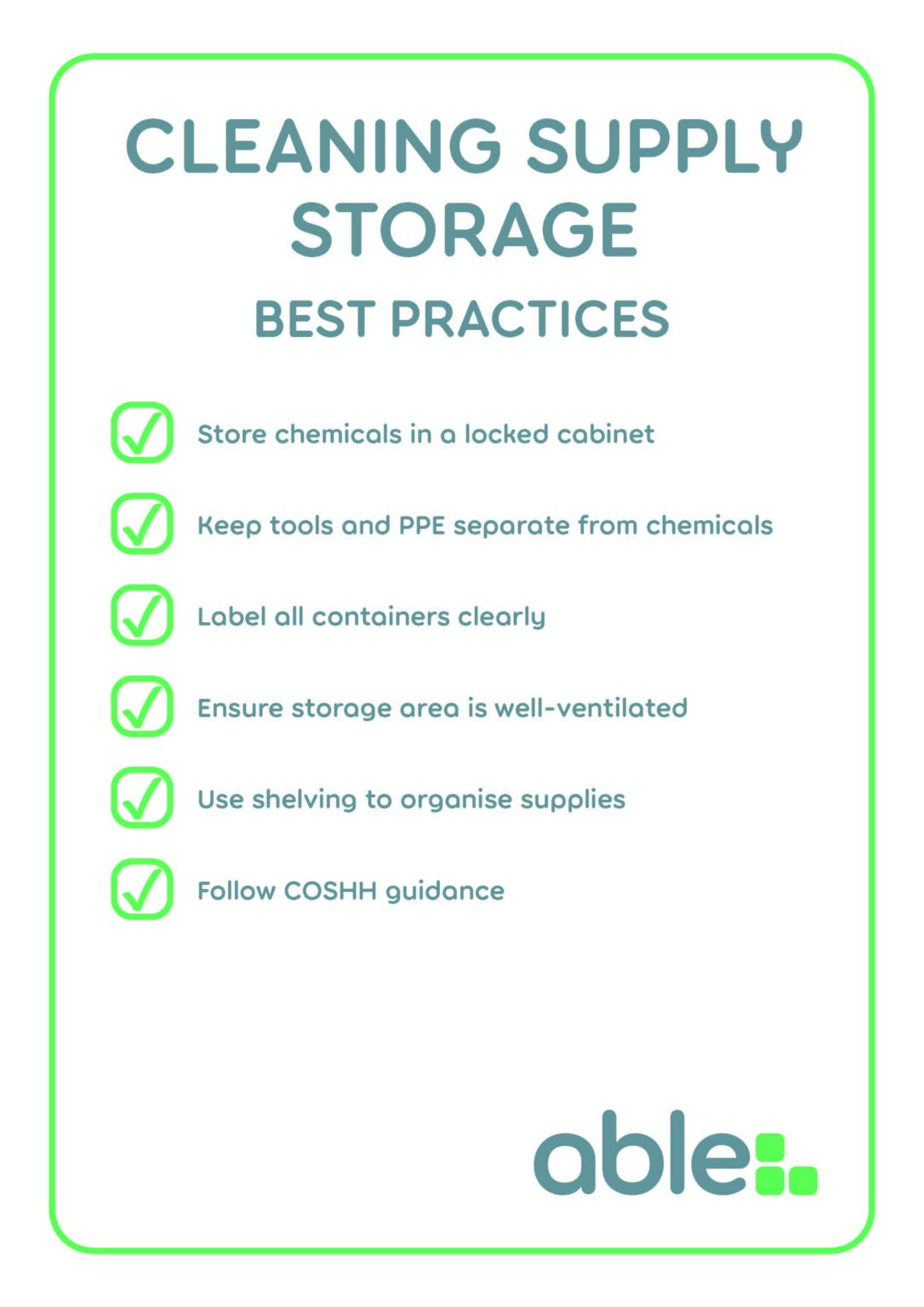 Cleaning Supply Storage in Care Homes: COSHH & CQC Guide